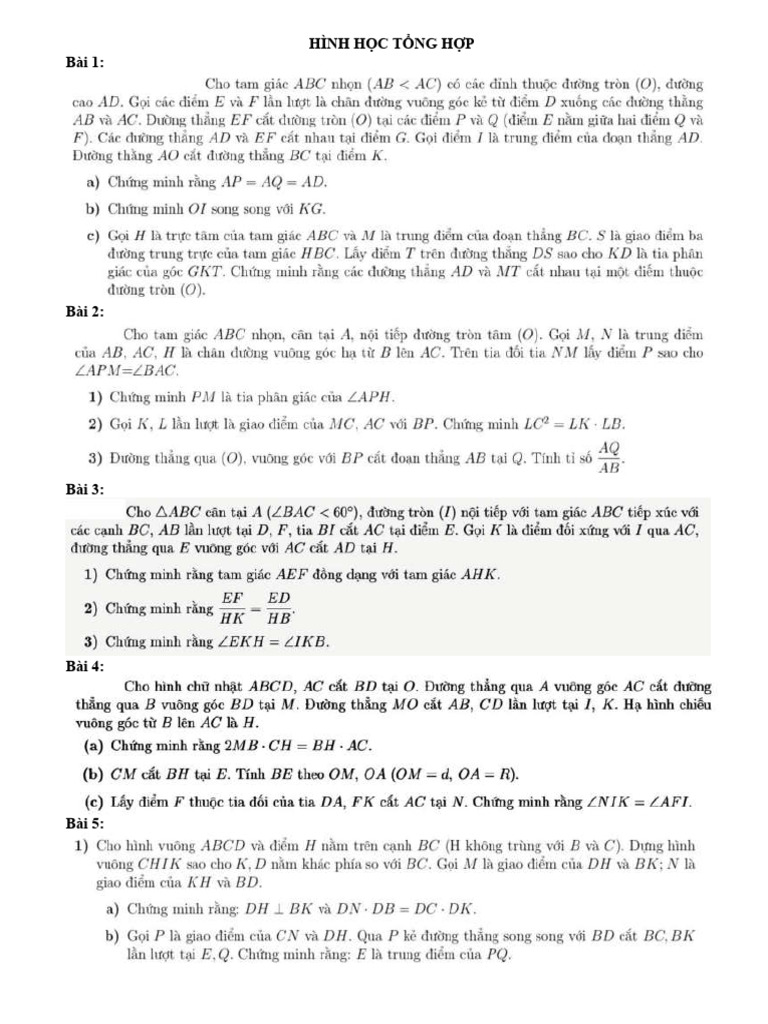Hình học tổng hợp HSG | PDF