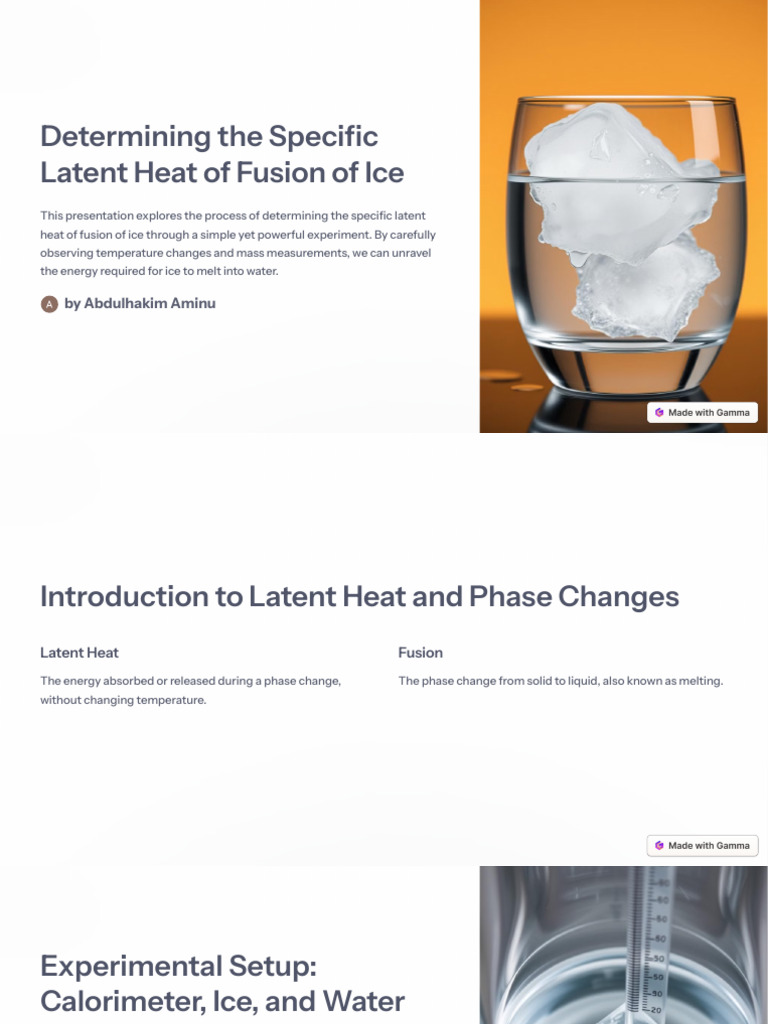 Specific Latent Heat of Ice Experiment | PDF | Latent Heat | Temperature
