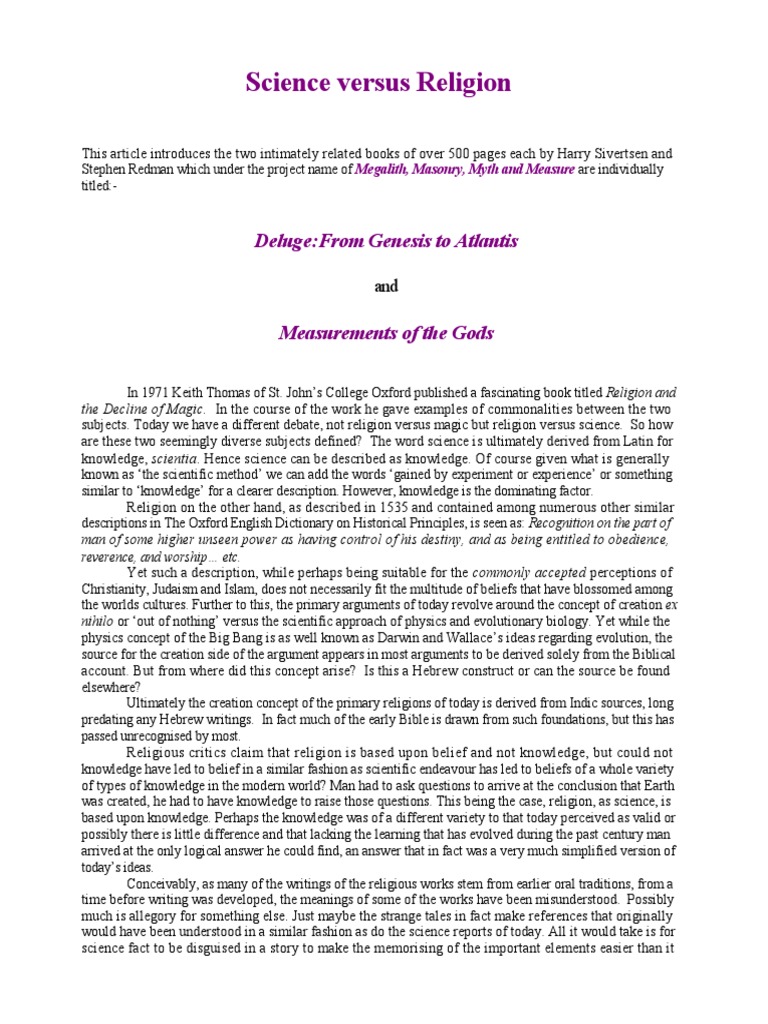 Science Versus Religion | PDF | Richard Dawkins | Genesis Flood Narrative