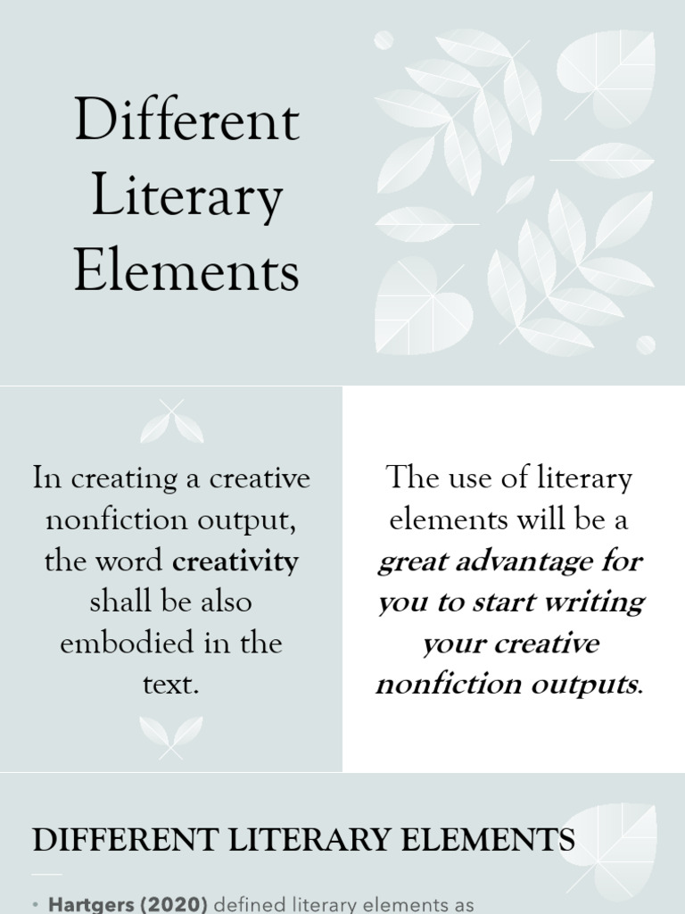 Essential Literary Elements for Nonfiction | PDF