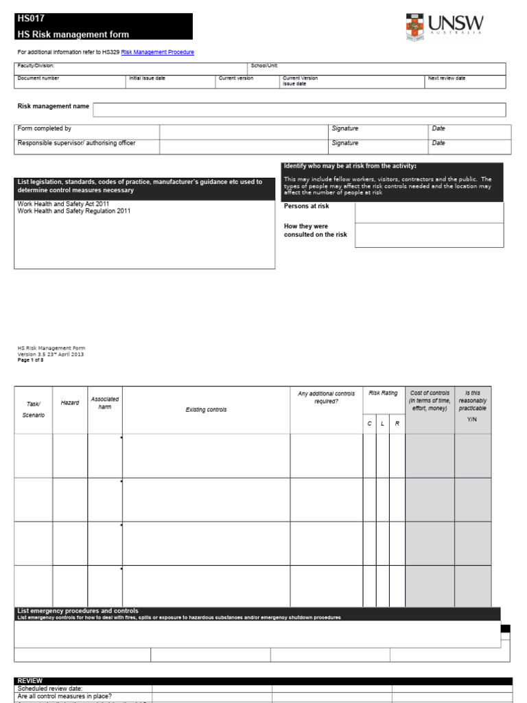 Risk Management Form 9 | PDF | Risk Management | Risk