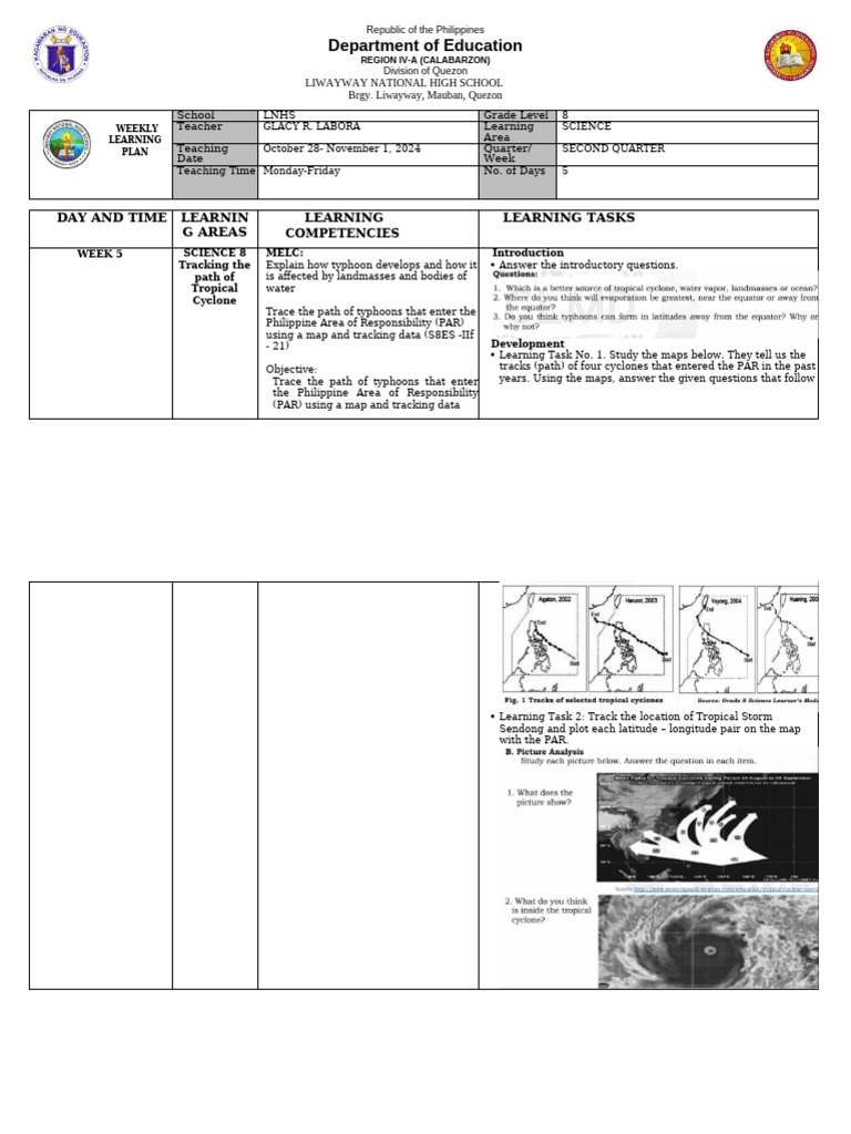 Grade 8 Science: Typhoon Tracking | PDF | Typhoon | Tropical Cyclones