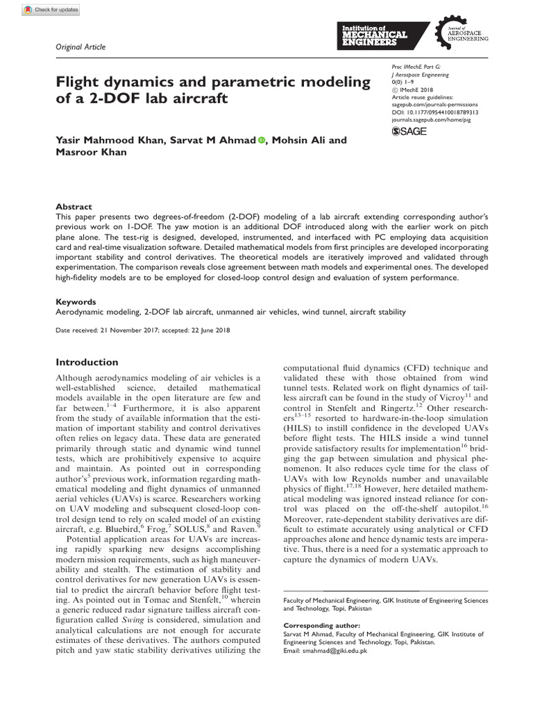 Flight_dynamics_and_parametric_modeling | PDF | Damping | Classical Mechanics