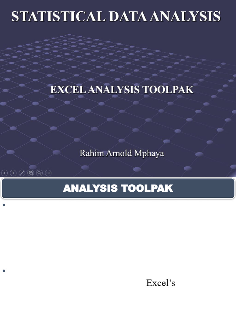 Enabling Excel's Analysis ToolPak | PDF
