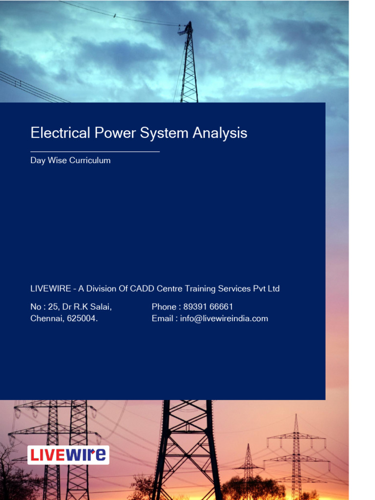 Electrical Power System Analysis - Livewire Course - Syllabus - 22 - 2 ...