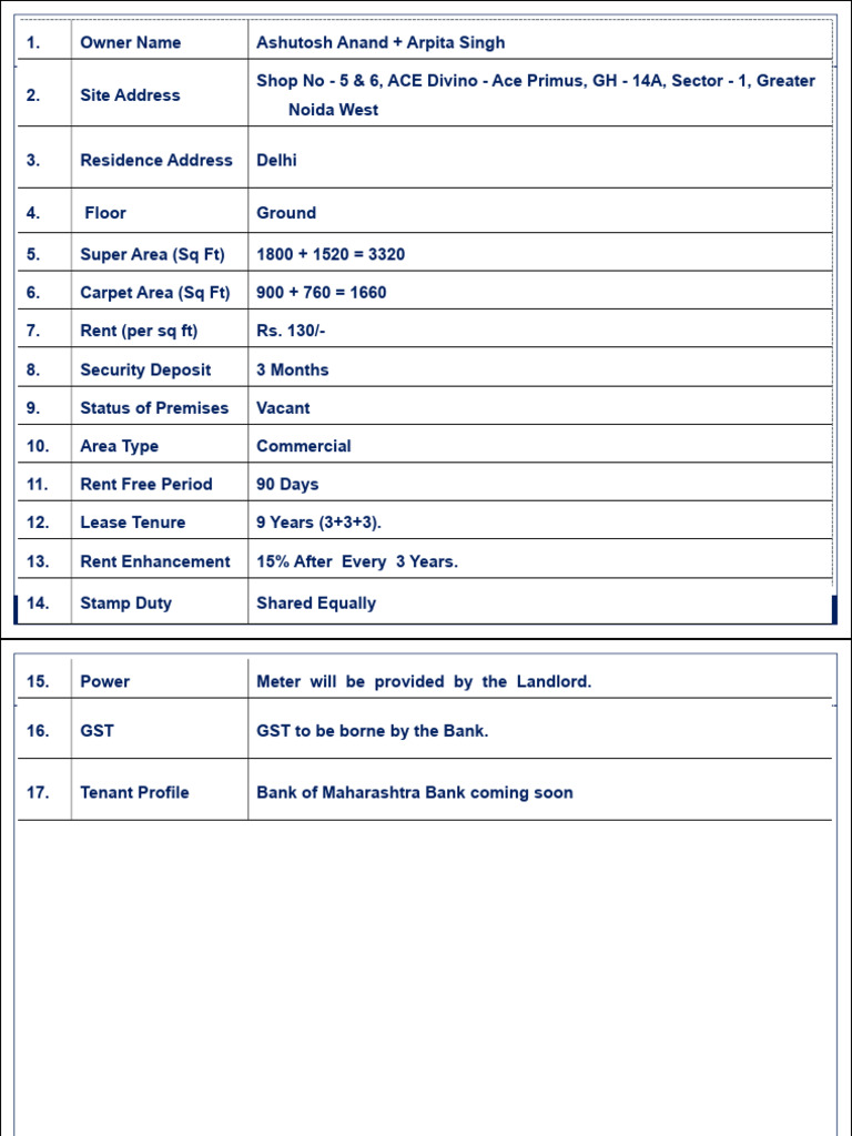 HDFC Bank Lease in Greater Noida West | PDF