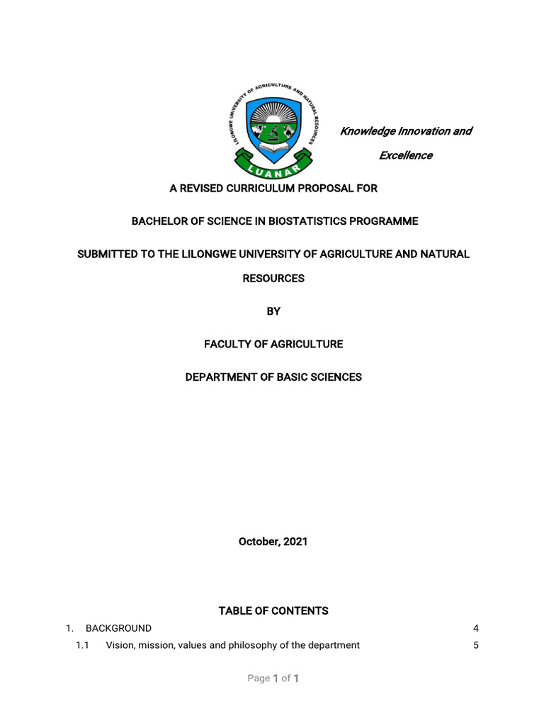 BSC Biostatistics Curriculum FINAL | PDF