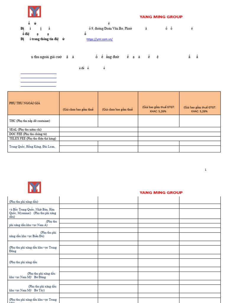 6456 HCM-VT - OUT Local Charge - Trade Charges - Update From Jan.2025 | PDF