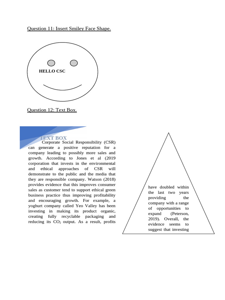 PRACTICAL (MS WORD, SHAPES & SMART ART) | PDF | Corporate Social ...