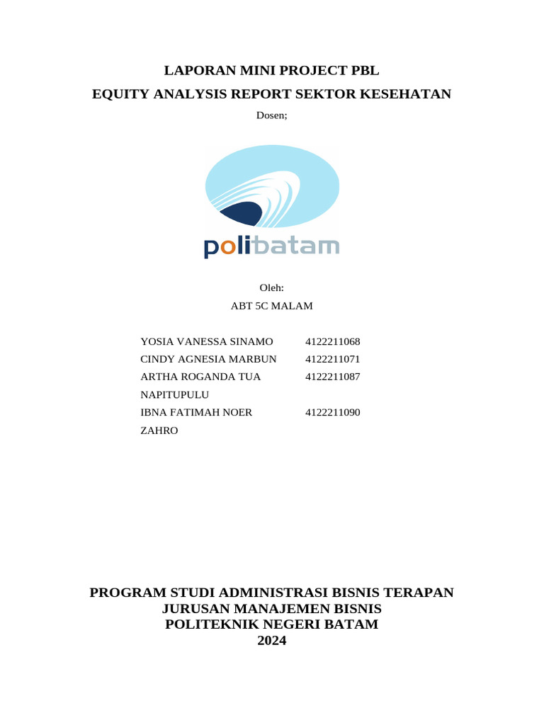 Laporan Mini Project PBL Kesehatan | PDF
