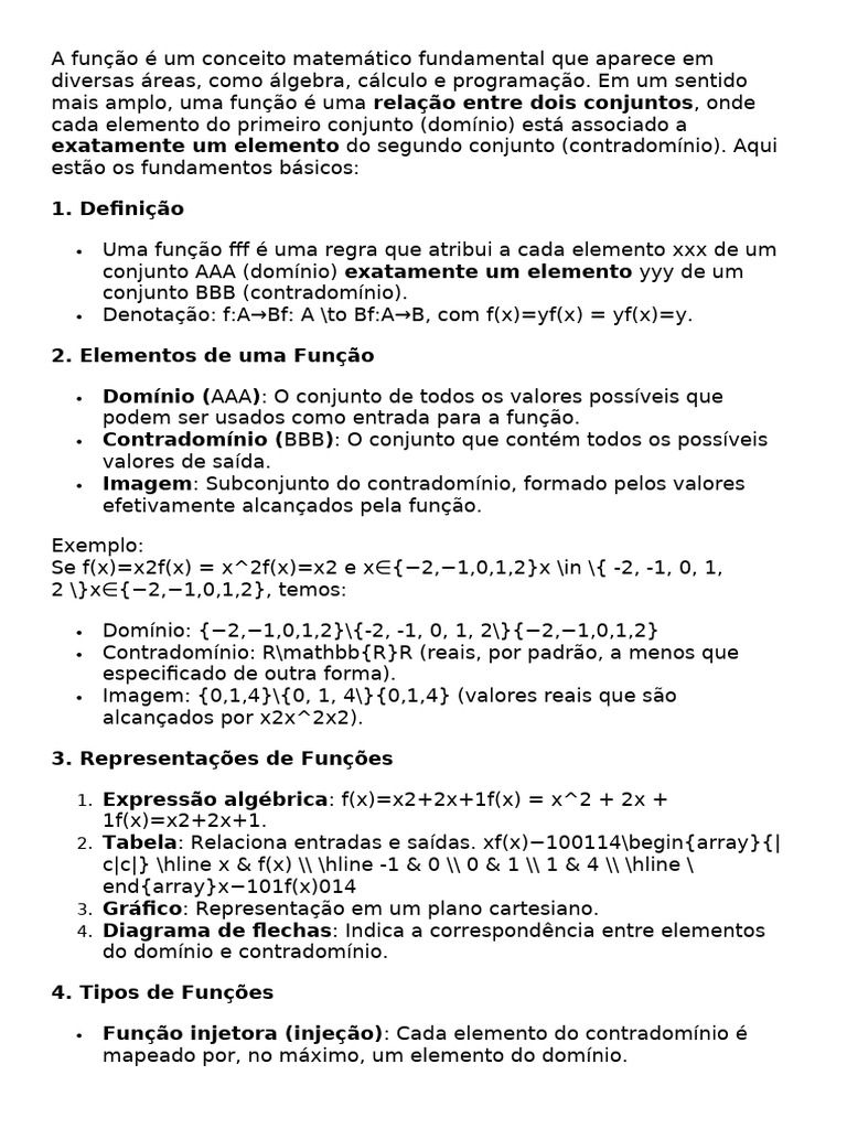 Fundamentos de Funções Matemáticas | PDF | Função (Matemática ...