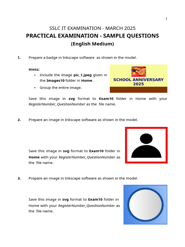 SSLC IT Exam Practical Questions 2025 | PDF | Computer File | Filename