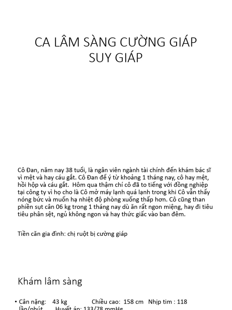 (Nội Tiết) Case Cường Giáp Y3 PDF | PDF