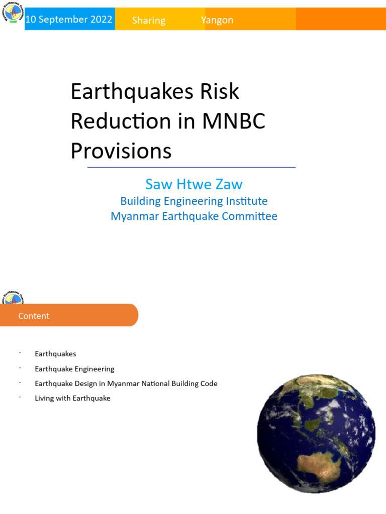 Earthquake and MNBC Provisions 220910 | PDF | Tsunami | Earthquakes