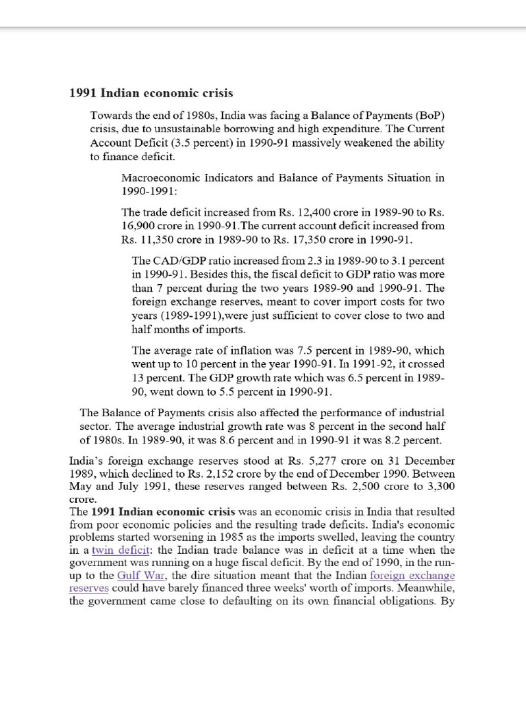 1991 Crisis | PDF