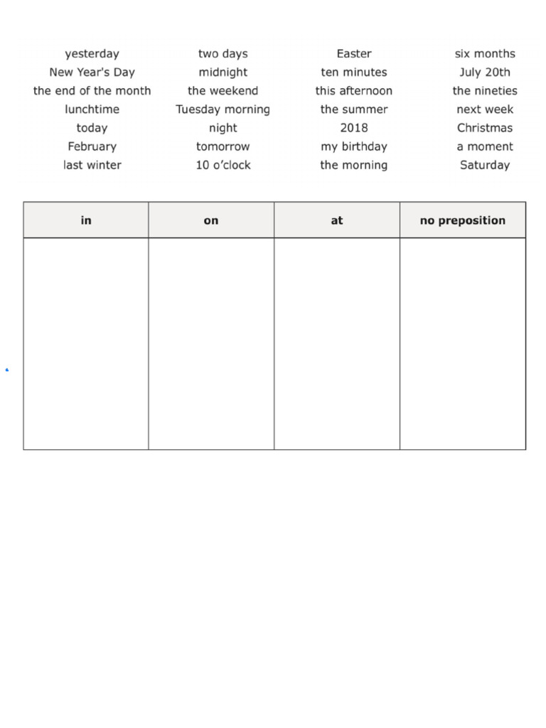 Prep Worksheet | PDF