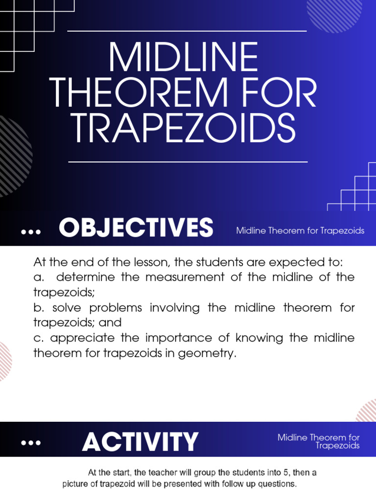 Trapezoid Midline Theorem Lesson | PDF