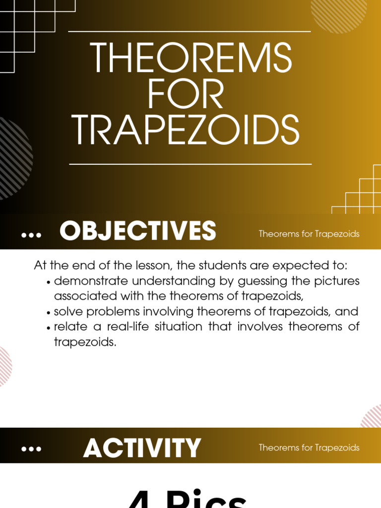 PPT-Theorems For Trapezoids | PDF