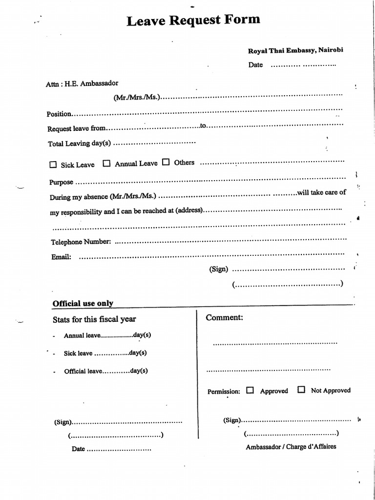 Leave Request Form | PDF