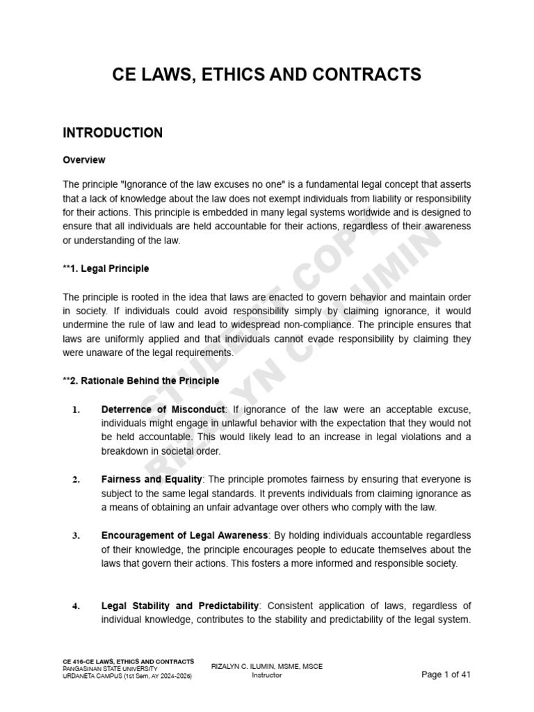 CE Laws - Chapters 1,2 and 3 - Handouts For Students | PDF ...