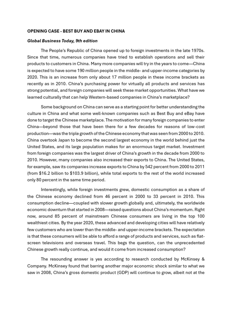 SPKT - KDQT - CH4 - OPENING CASE - BEST BUY AND EBAY IN CHINA ( (Differences in Culture) ) | PDF ...