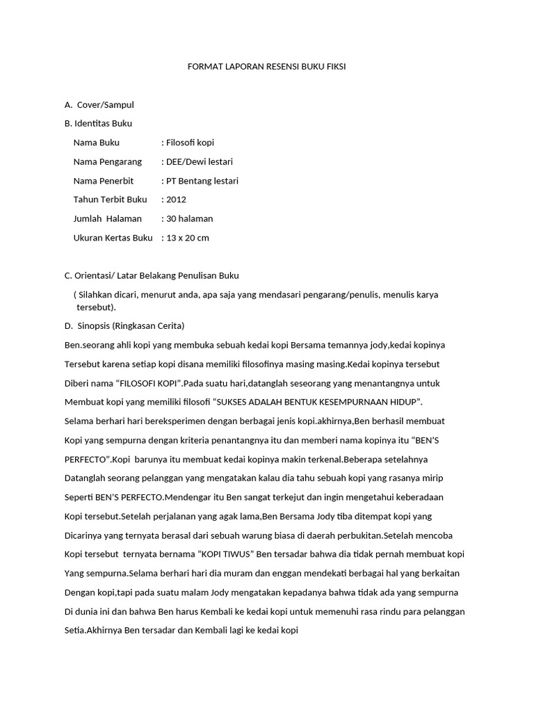 RESENSI Buku Filosofi Kopi | PDF