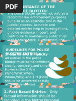 Standard Specifications for Police Blotter | PDF | Police | Books