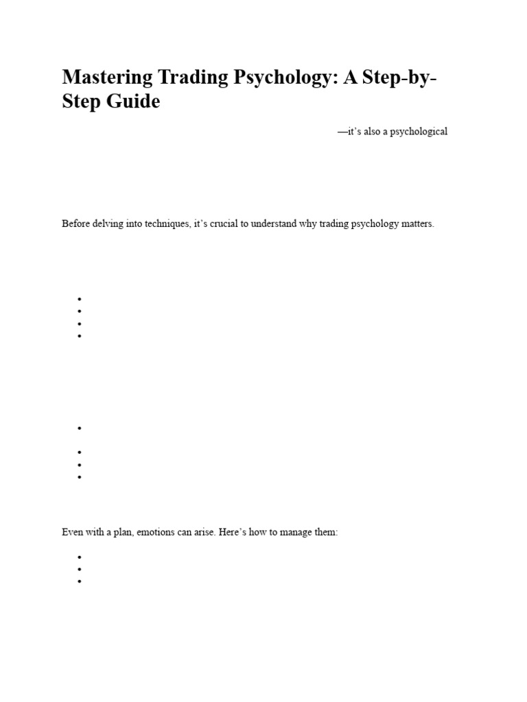 Mastering Trading Psychology Guide | PDF | Psychology | Decision Making