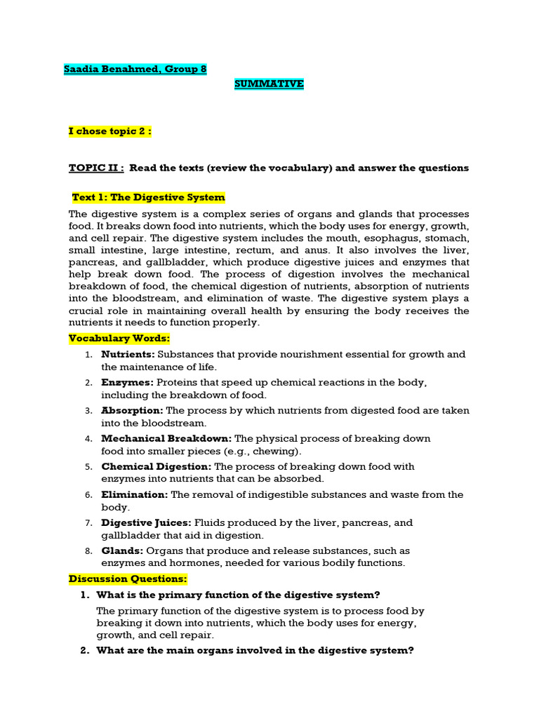 Understanding the Human Digestive System | PDF | Digestion | Human ...