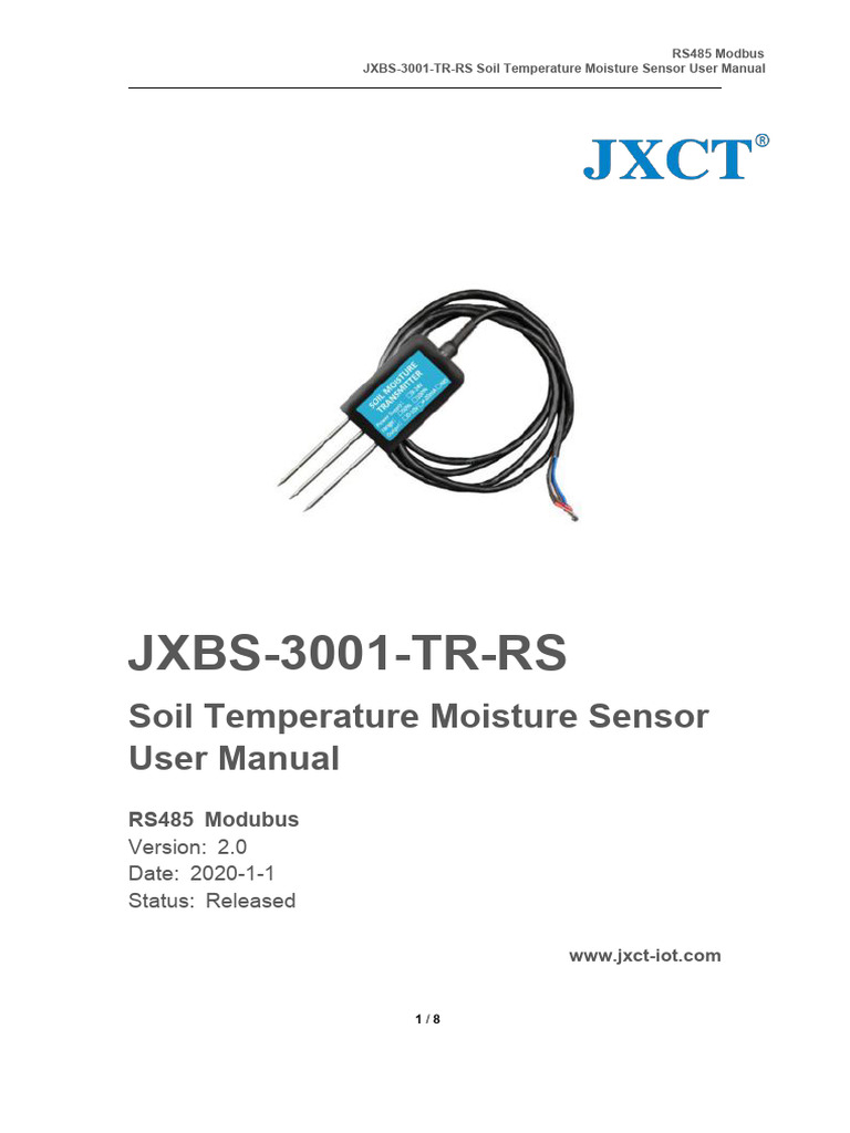 RS485 Soil Temperature and Humidity Sensor JX Instruction Manual | PDF | Computing | Computer ...