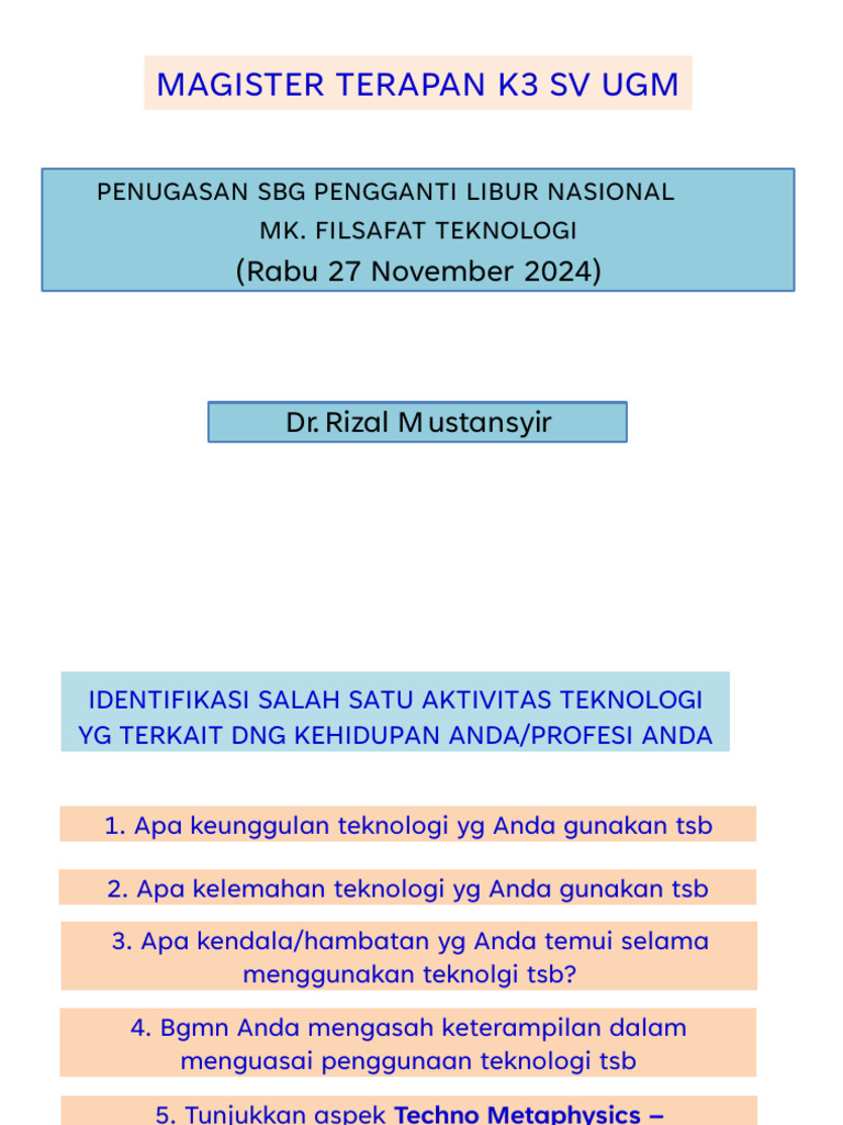 Tugas Mini Paper Filsafat Teknologi | PDF