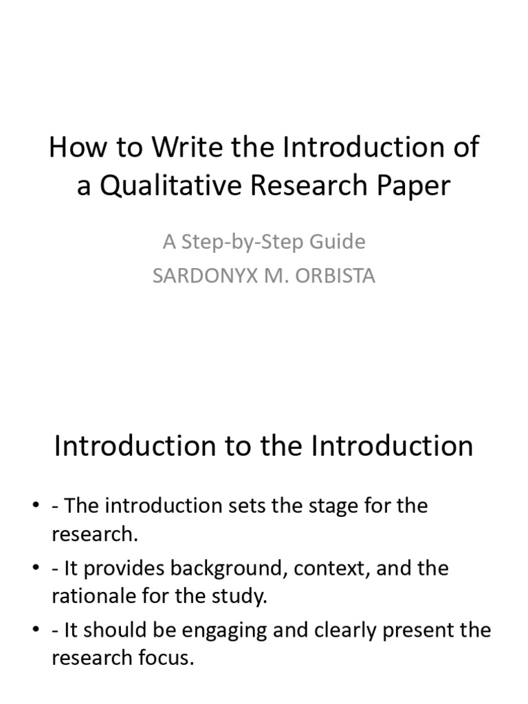 Qualitative - Research - Introduction Writing | PDF | Intelligence ...