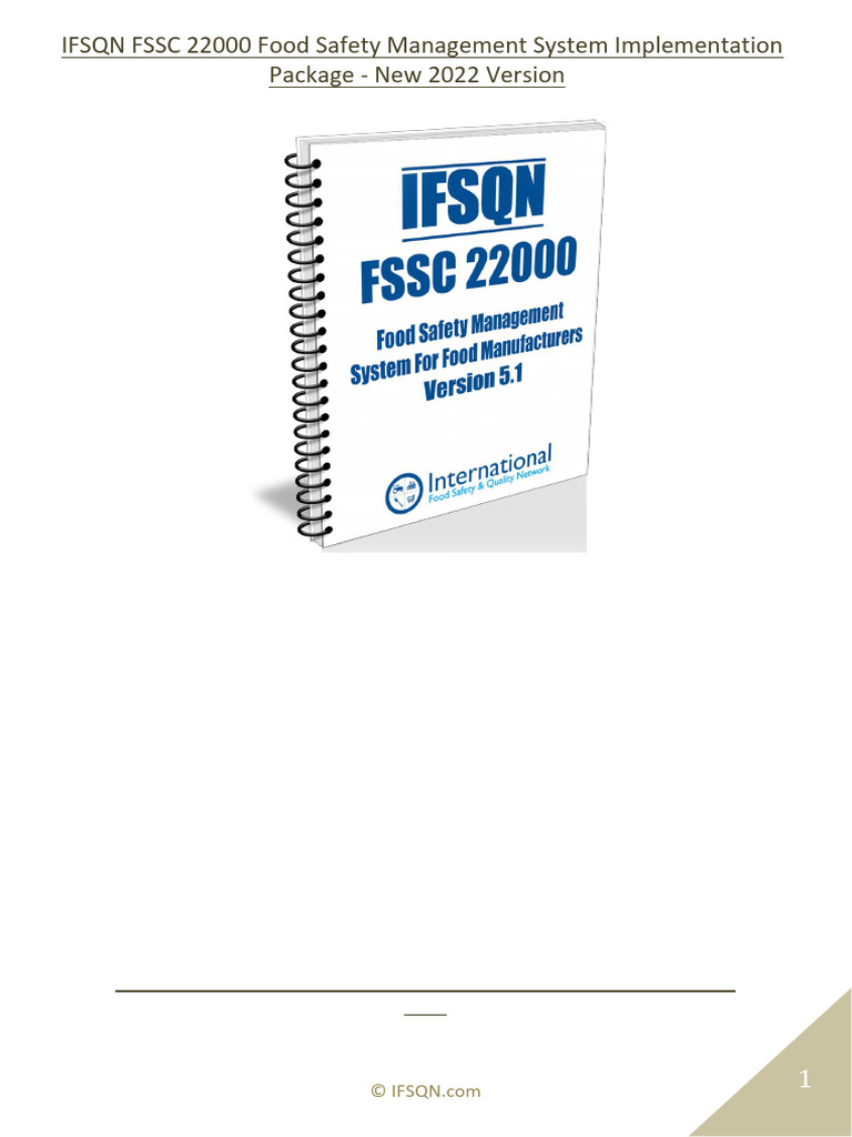 IFSQN FSSC 22000 FSMS Implementation Package V5.1 Brochure 2022 | PDF | Hazard Analysis And ...