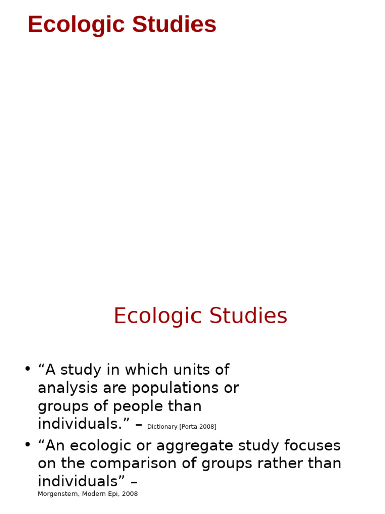 Ecologic Studies Pdf Linear Regression Epidemiology