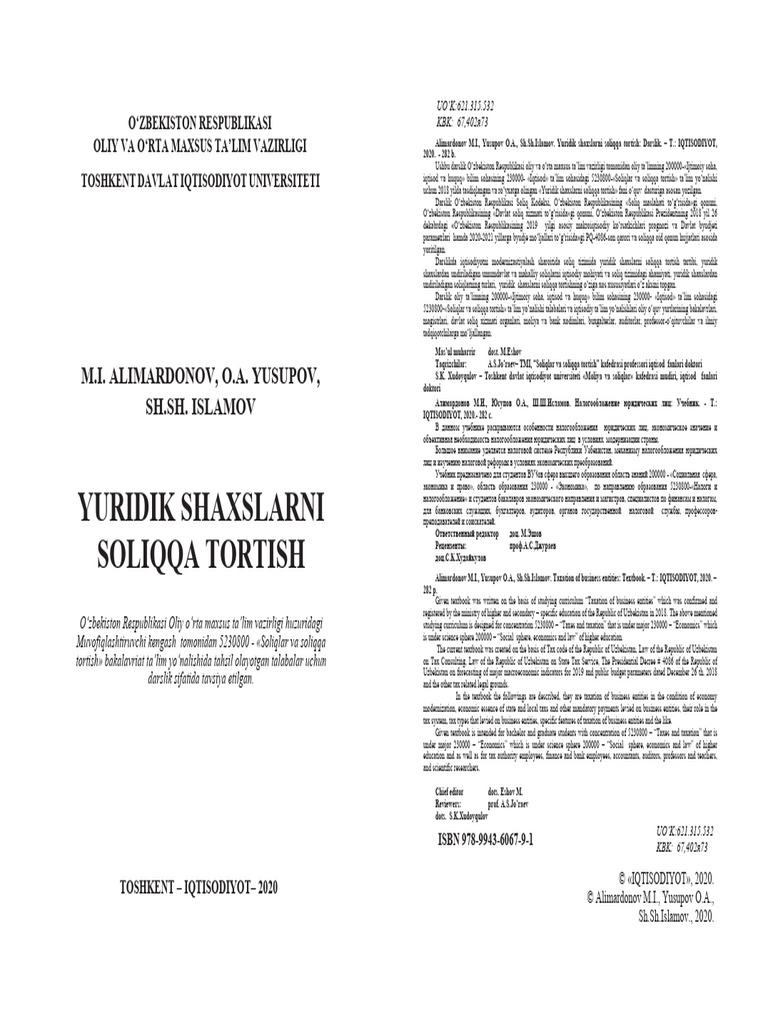 NamDU-ARM-13533-Yuridik_shaxslarni_soliqqa_tortish | PDF