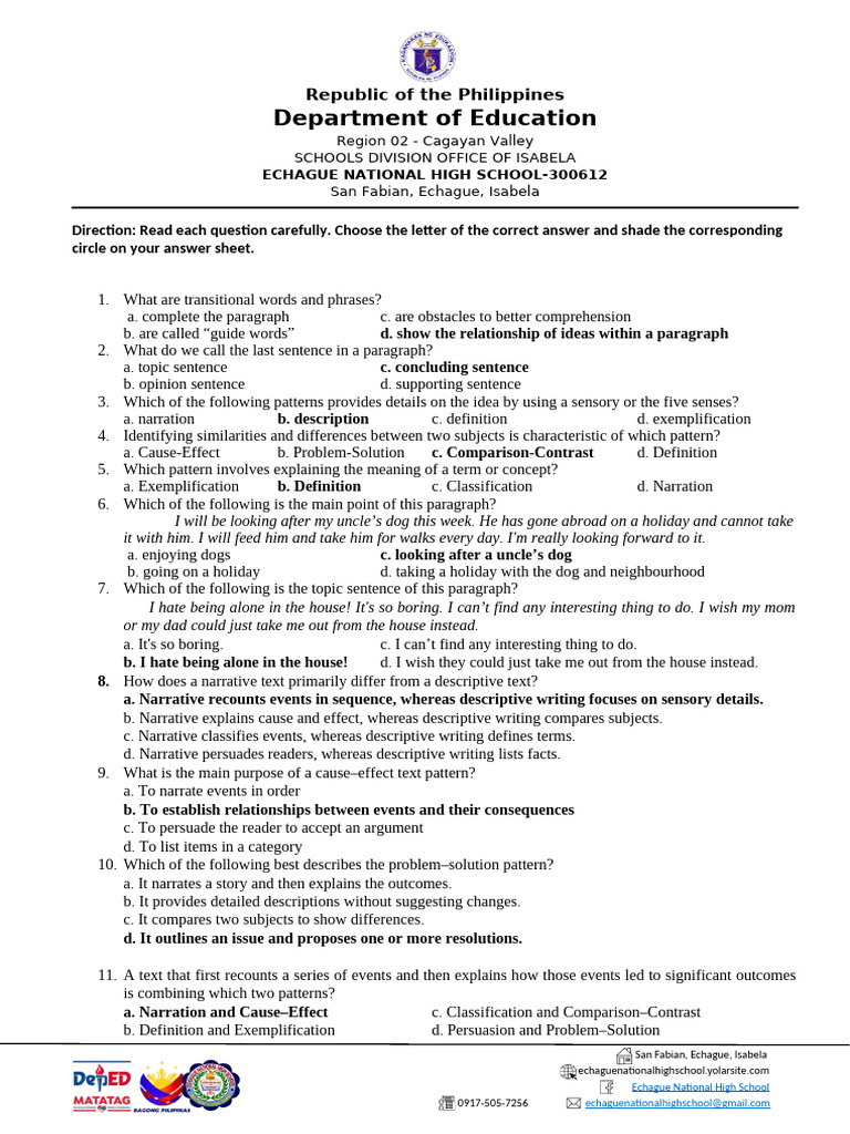 Understanding Text Patterns in Writing | PDF | Cognition | Human ...