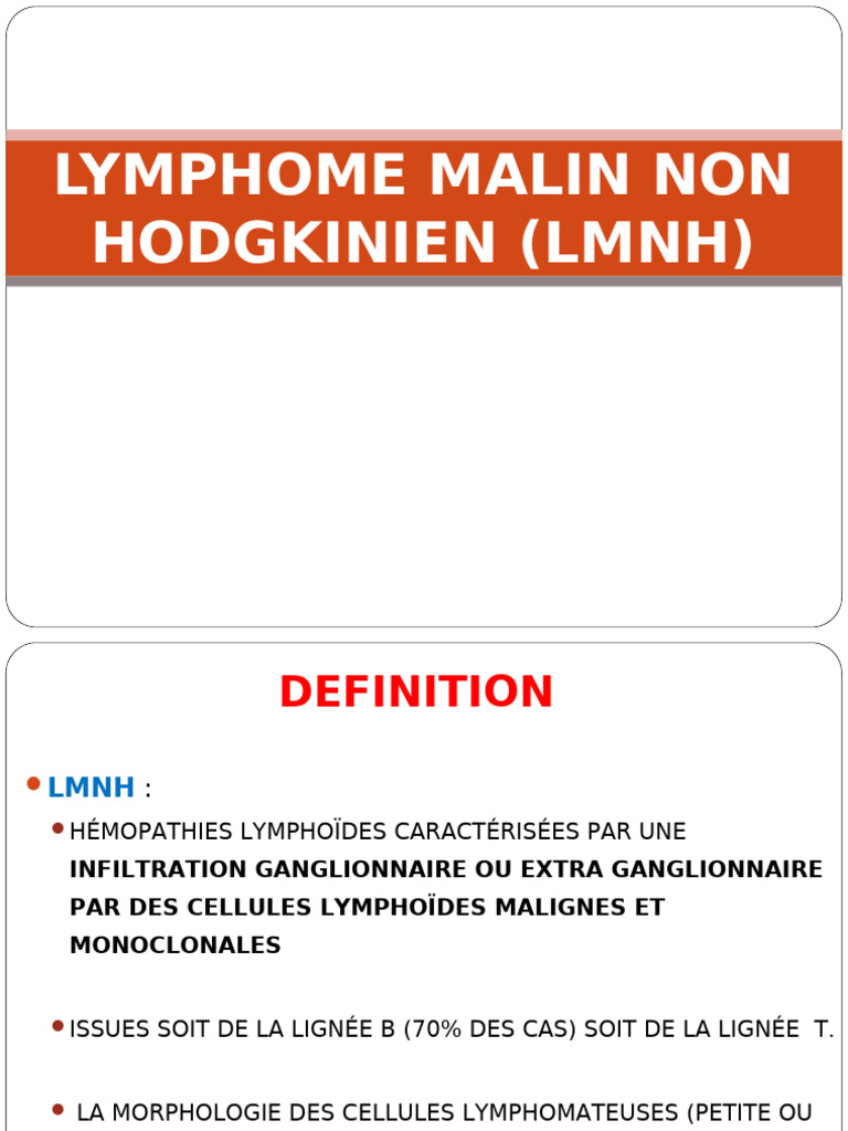 c03 Lymphome Malin Non Hodgkinien (LMNH) | PDF | Lymphome | Lymphocyte B
