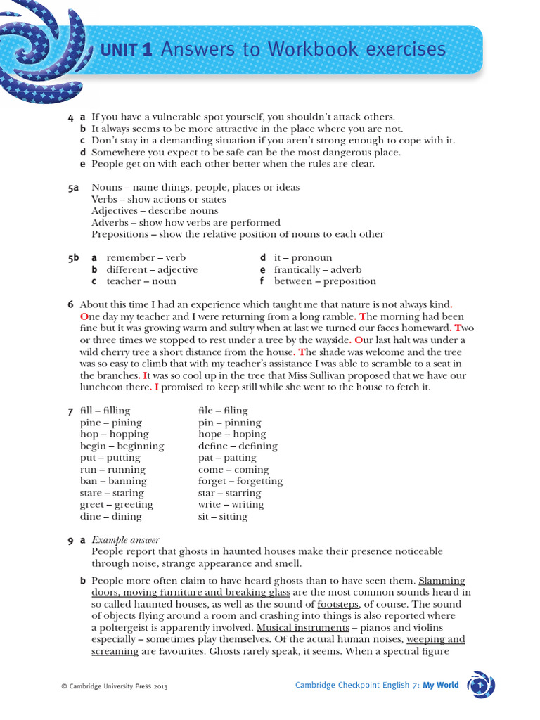 Unit1 Ans Work | PDF | Adverb | Adjective