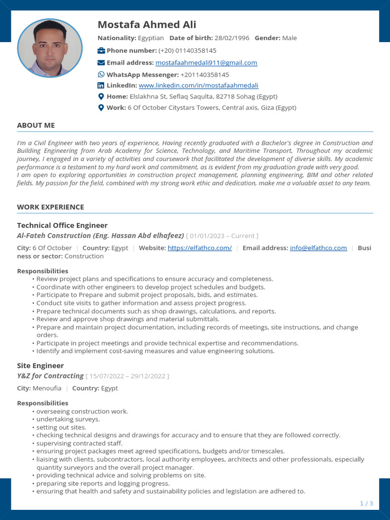 Mostafa Ahmed Ali - Resume | PDF