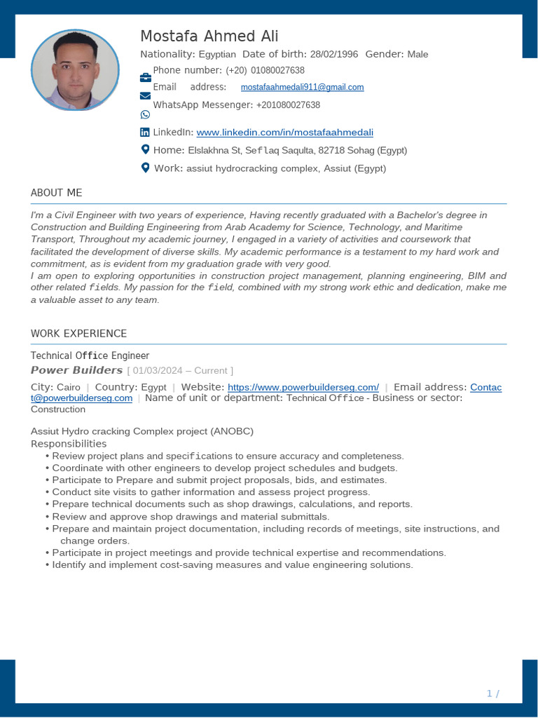 Mostafa Ahmed Ali - Resume | PDF
