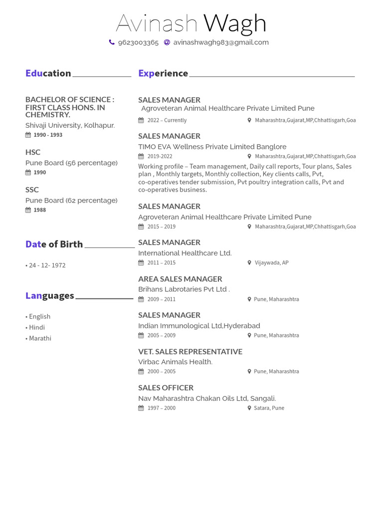 Avinash Wagh CV | PDF