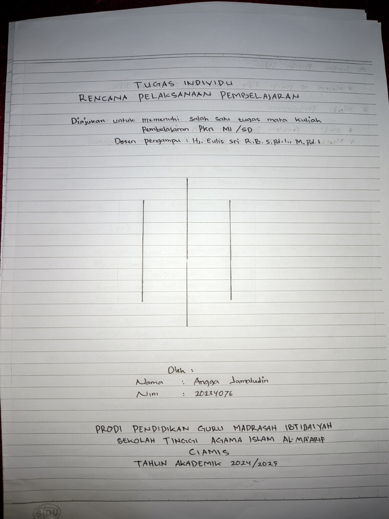 Tugas Mandiri RPP PKn Kelas 3 (Angga) | PDF
