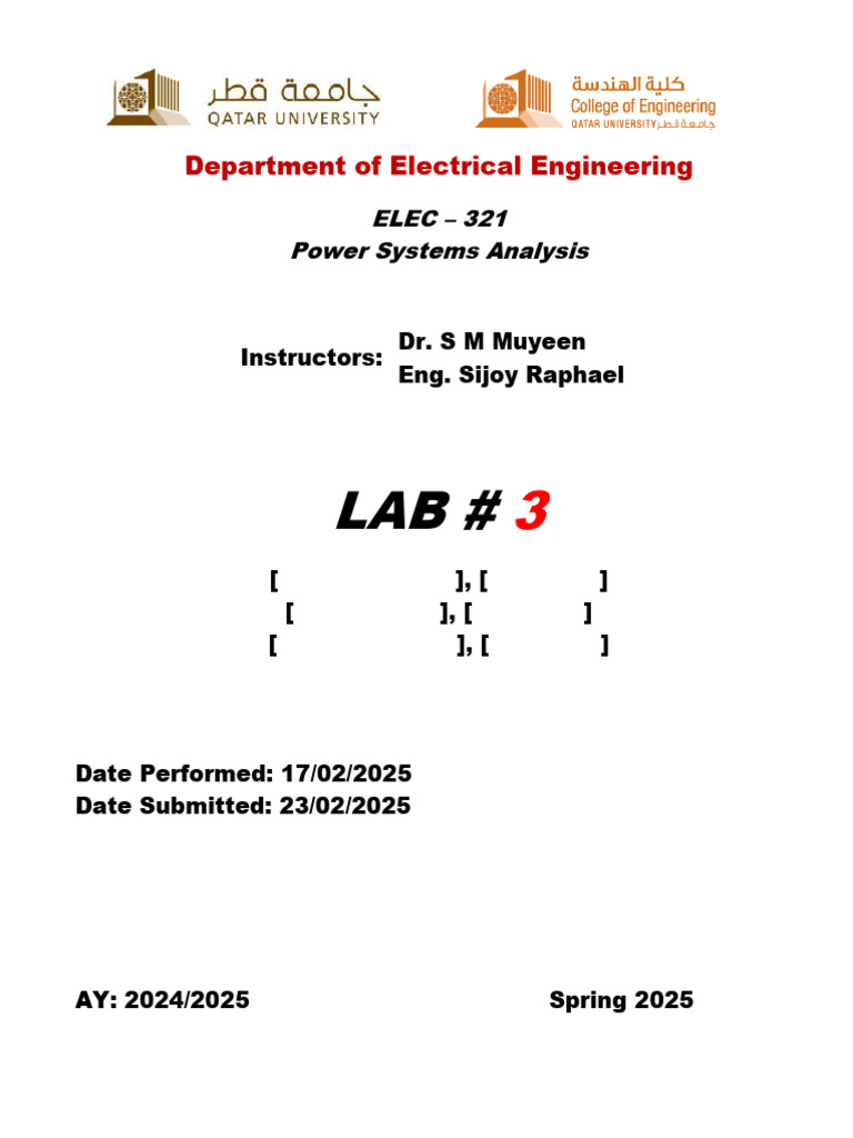 ELEC 321 #3 | PDF | Electric Power Transmission | Electrical Impedance