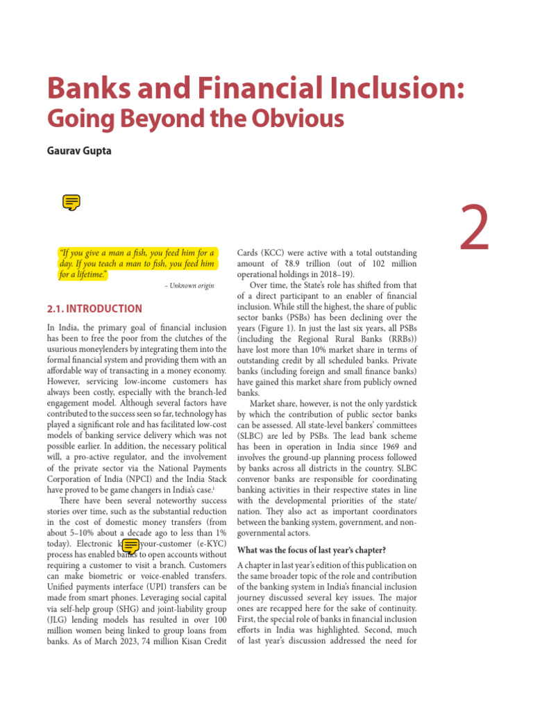 Chapter 2 - With Correction - Draft 1 | PDF | Financial Inclusion | Banks