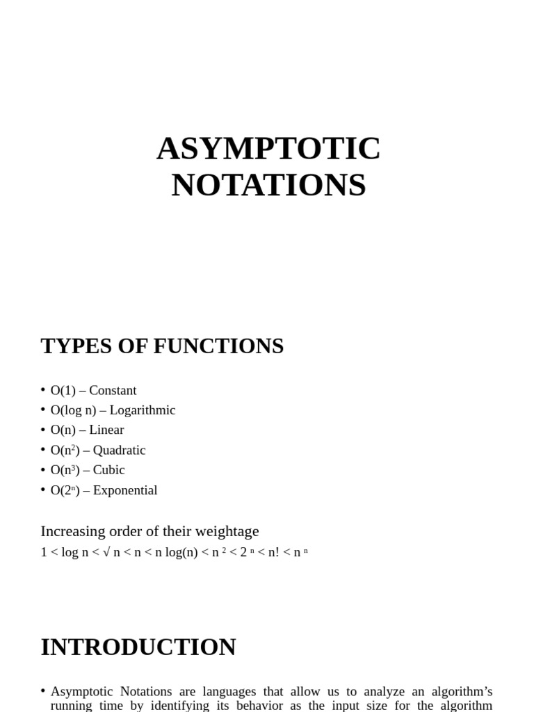 Asymptotic Notations | PDF | Time Complexity | Functions And Mappings