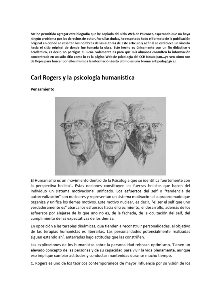 Carl Rogers y la Psicología Humanista | PDF | Aprendizaje | Sicología