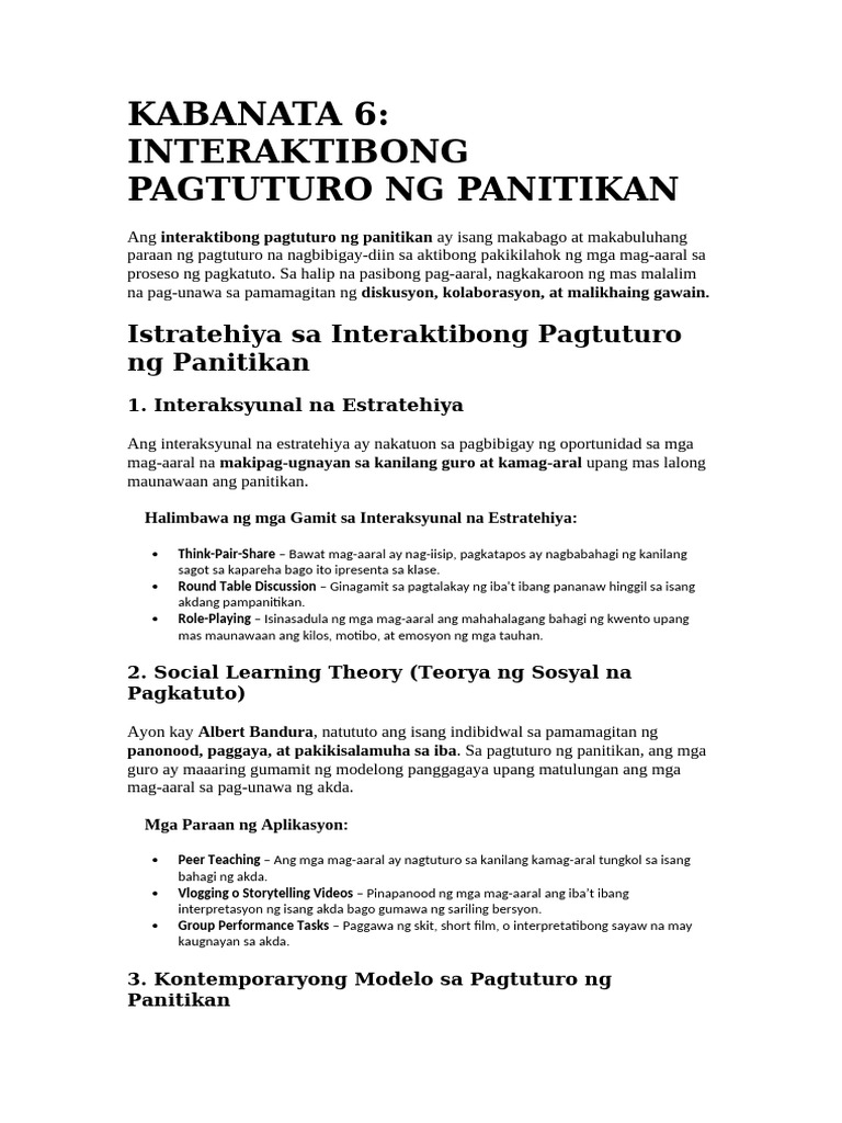 Kabanata 6 Fil 5 Script | PDF