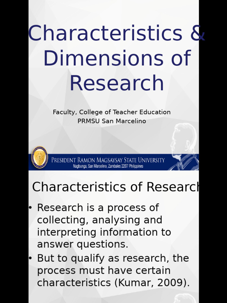 3 Characteristics Dimensions of Research | PDF