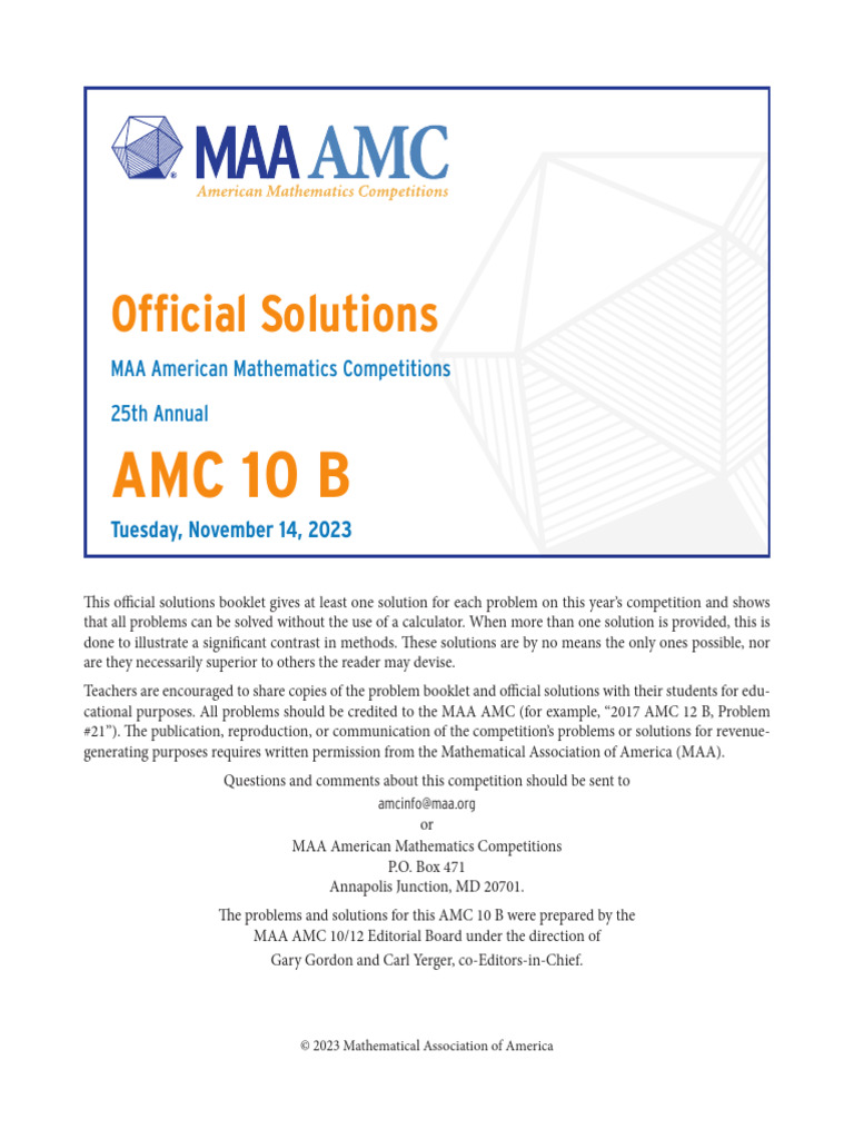 AMC 10B Solution | PDF