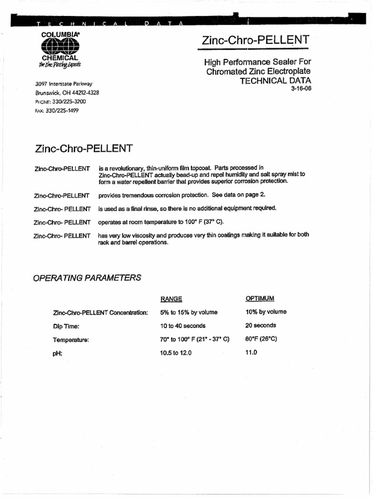 Zinc Chro PELLENT | PDF